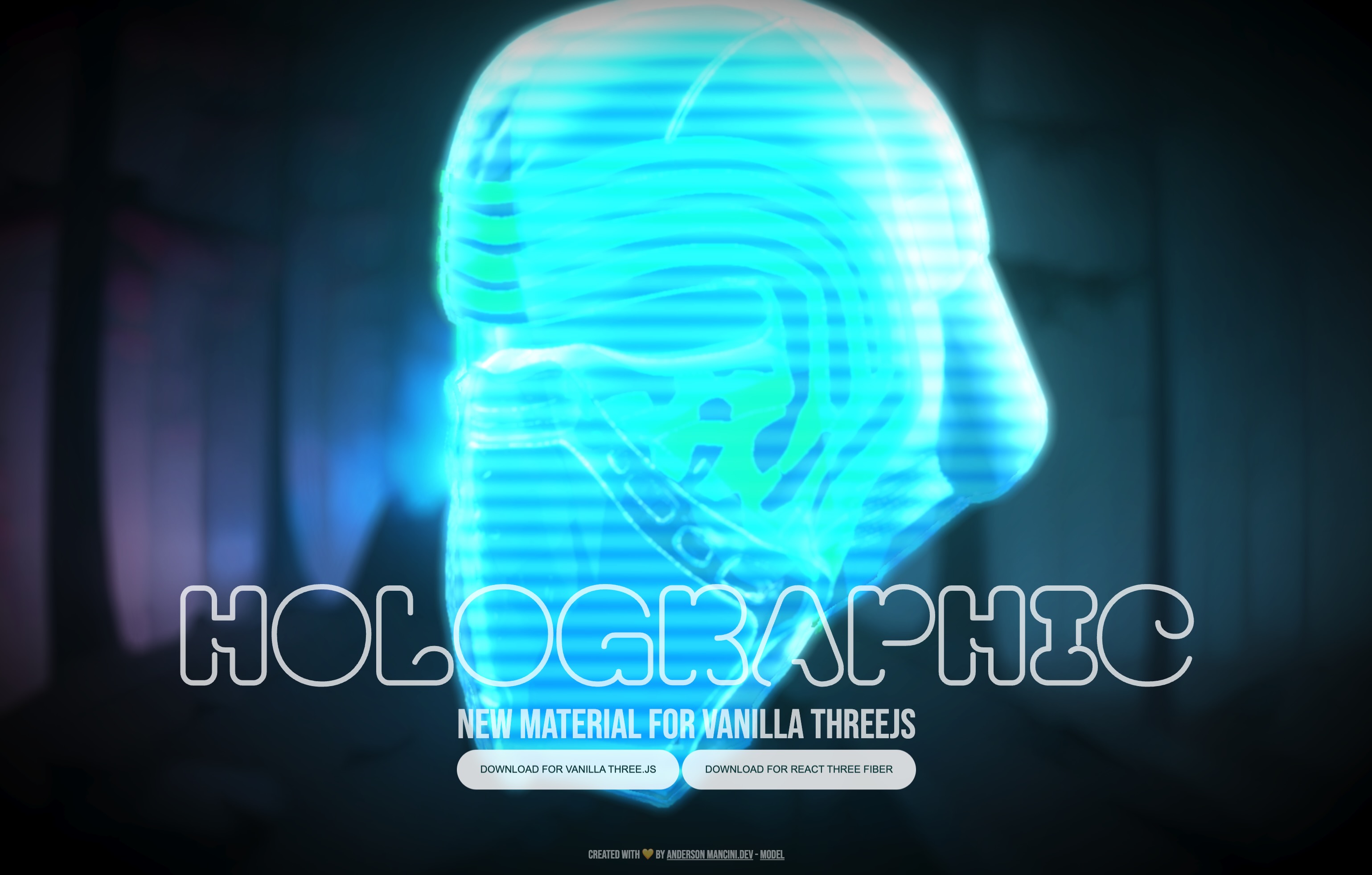 Holographic Material for Three.js - by Anderson Mancini Holographic Material for Three.js - by Anderson Mancini
